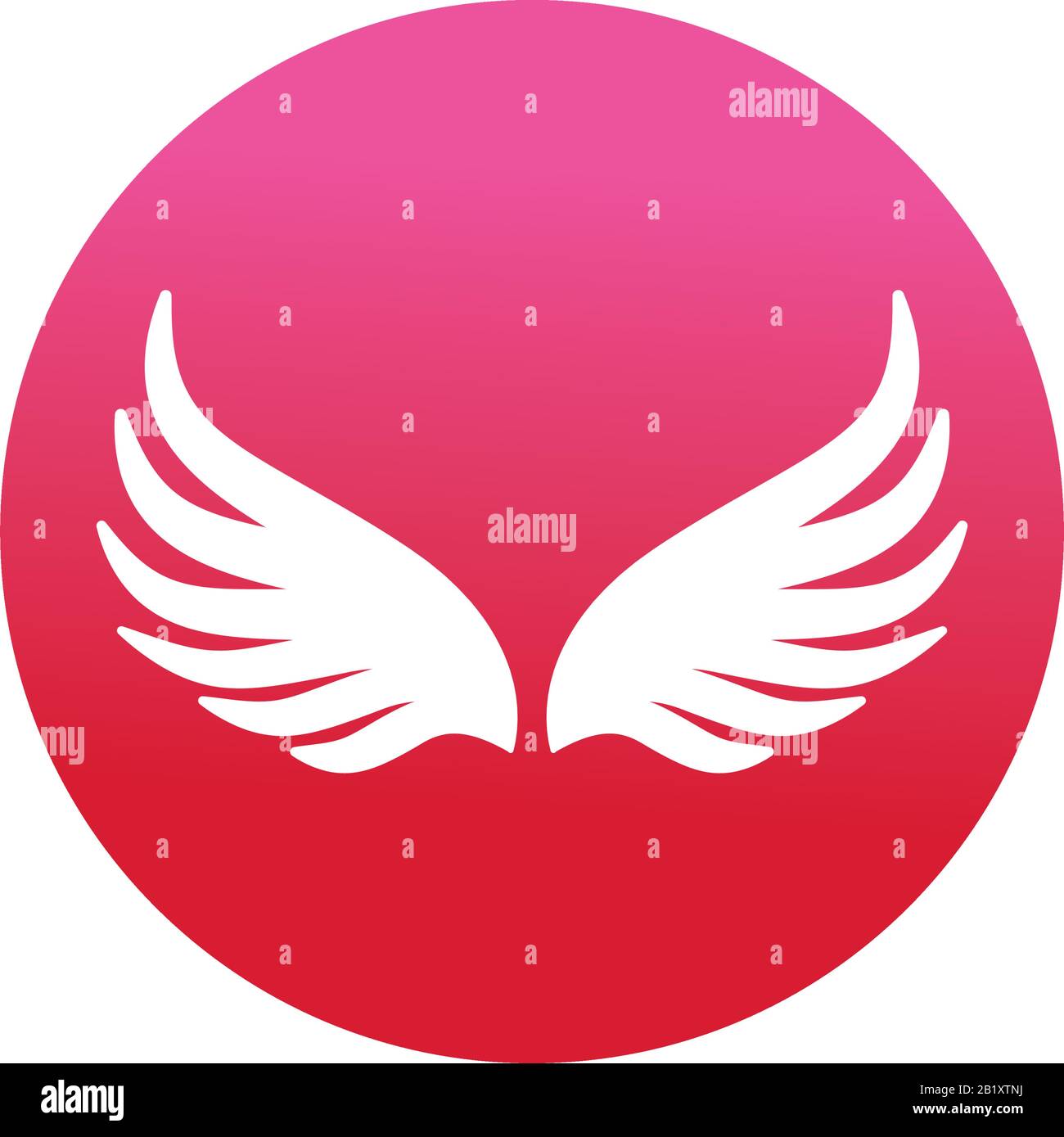 Wings silhouette block style icon design, animal feather bird angel ...