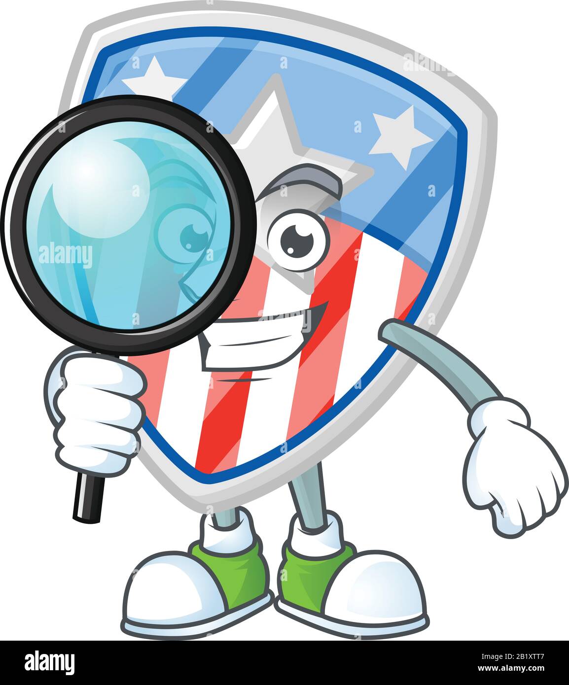 A famous of one eye shield badges USA with star Detective cartoon ...