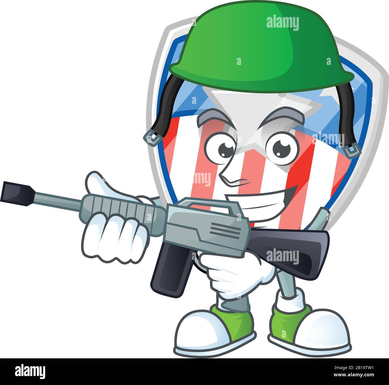 Shield badges USA with star mascot design in an Army uniform with ...