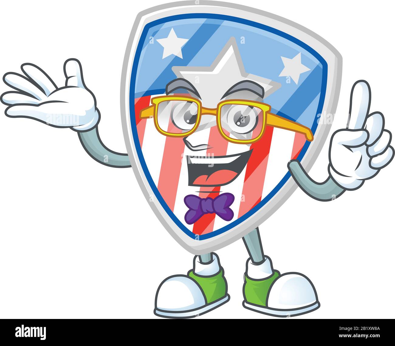 The Geek character of shield badges USA with star mascot design Stock ...