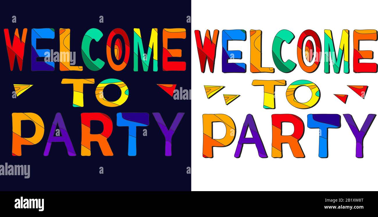 Welcome banner, party hi-res stock photography and images - Alamy