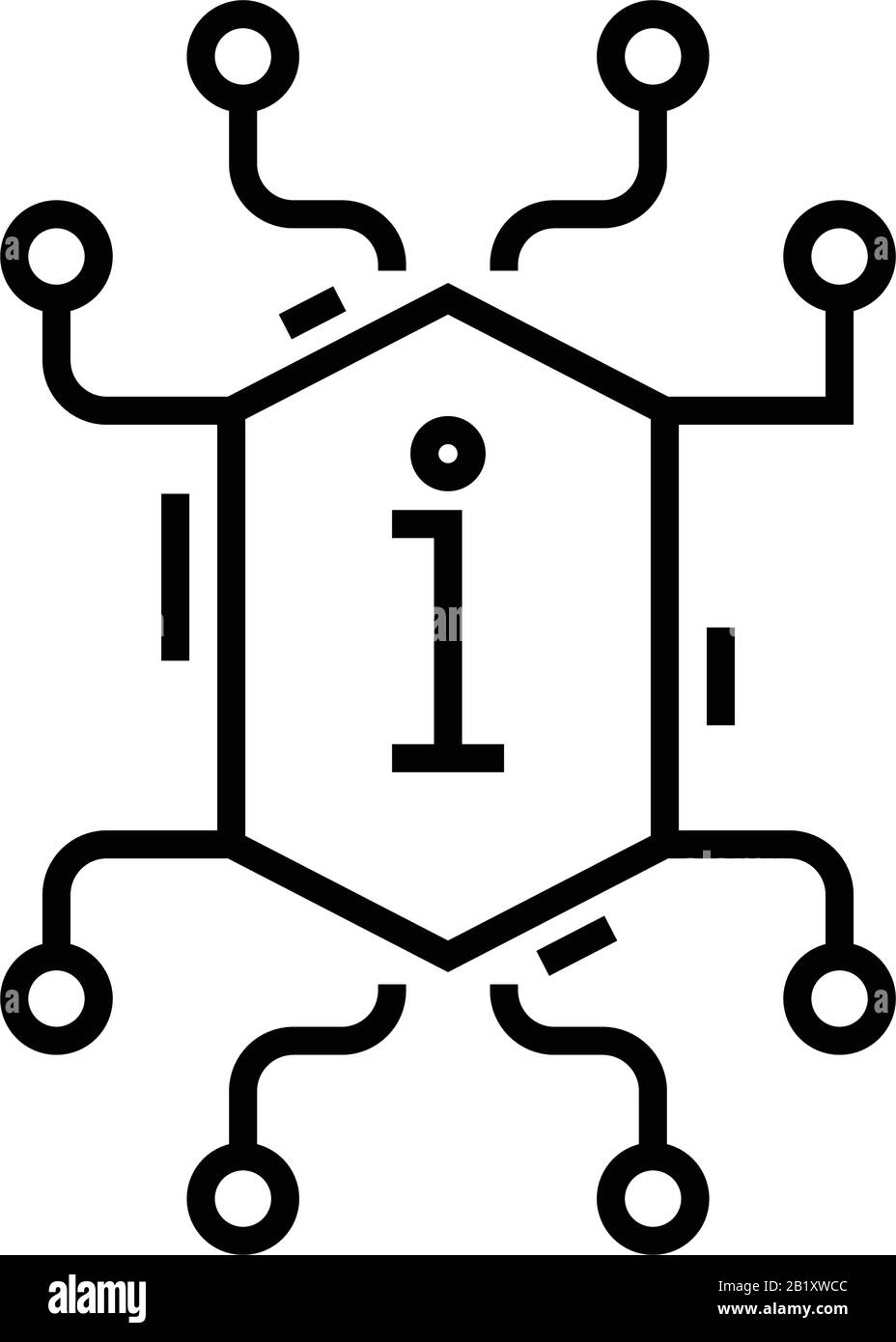 Intellegence line icon, concept sign, outline vector illustration ...