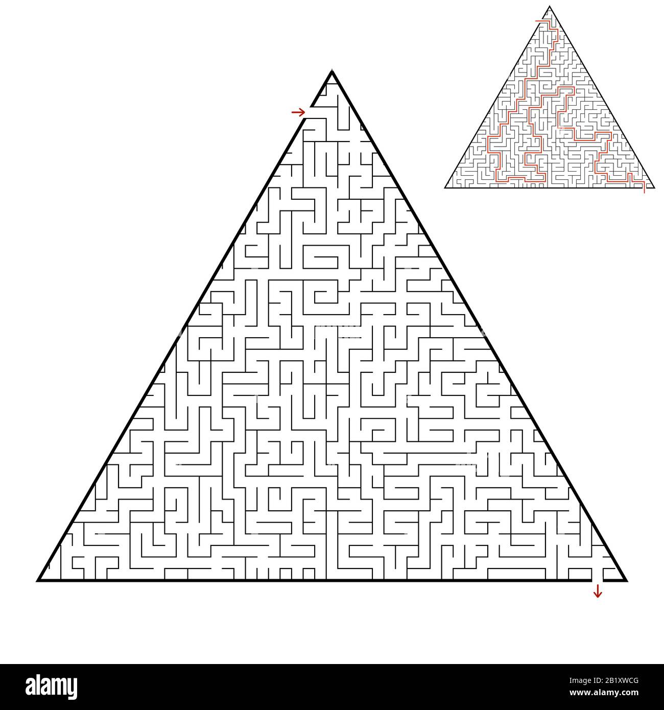 Difficult triangular labyrinth. Game for kids and adults. Puzzle for ...