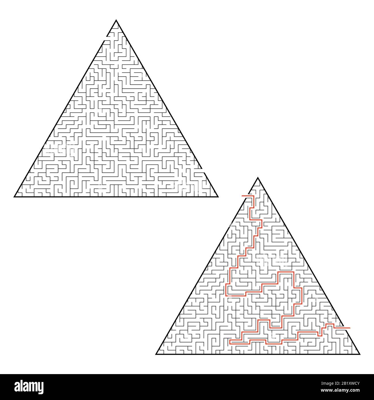 Difficult triangular labyrinth. Game for kids and adults. Puzzle for ...