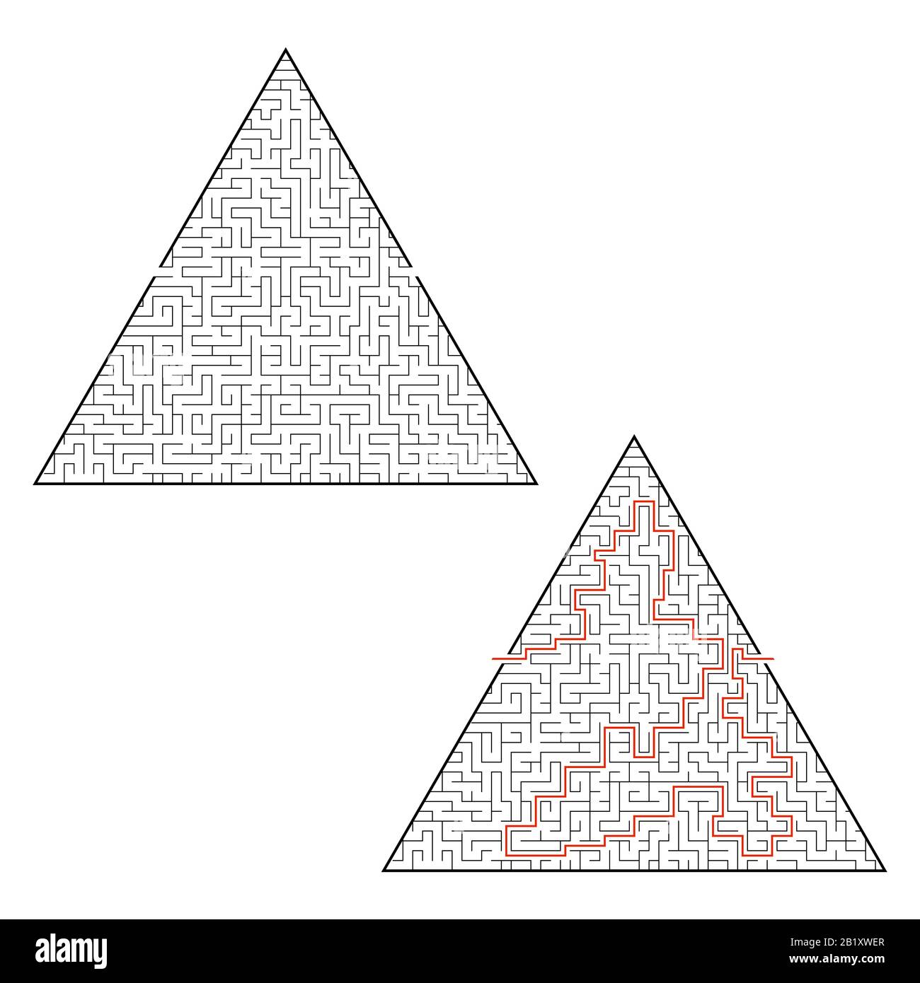 Difficult triangular labyrinth. Game for kids and adults. Puzzle for ... Difficult triangular labyrinth. Game for kids and adults. Puzzle for ...