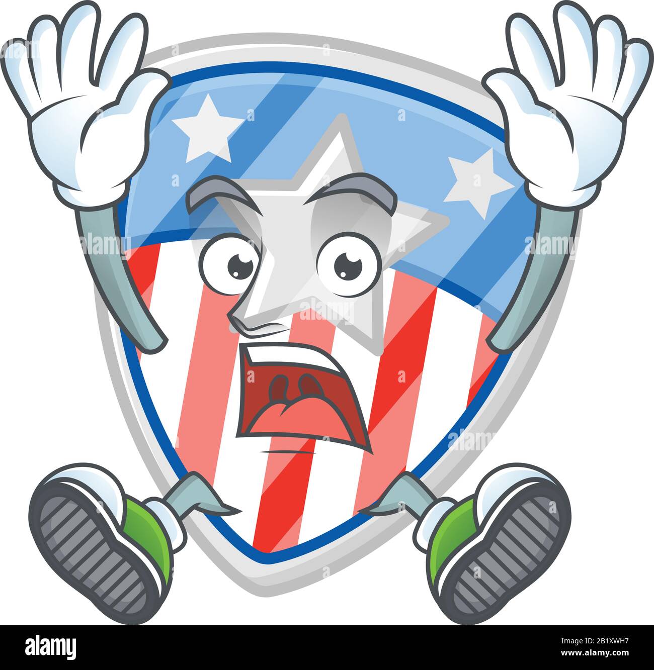 A picture of shield badges USA with star cartoon design with shocking ...