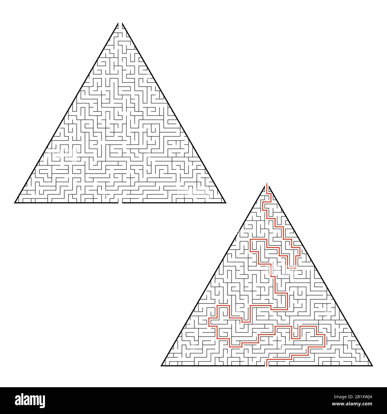 Difficult triangular labyrinth. Game for kids and adults. Puzzle for ... Difficult triangular labyrinth. Game for kids and adults. Puzzle for ...