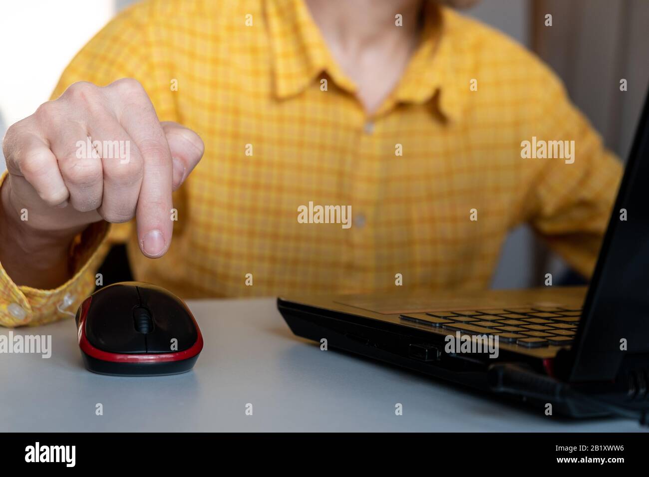 Man pressing notebook laptop computer hi-res stock photography and ...
