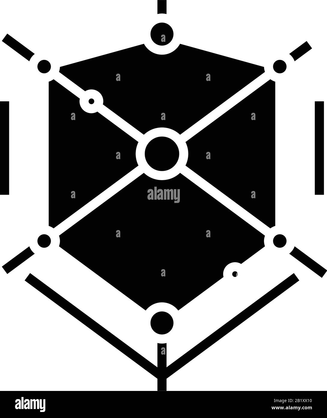 Connecting data black icon, concept illustration, vector flat symbol ...