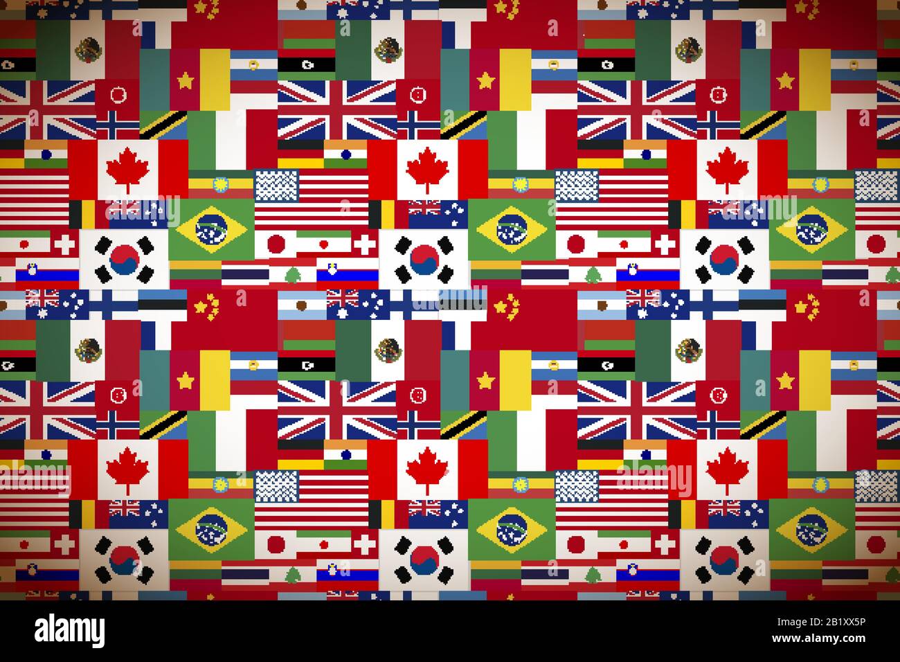 Bright flags of sovereign states wide background Stock Vector Image ...