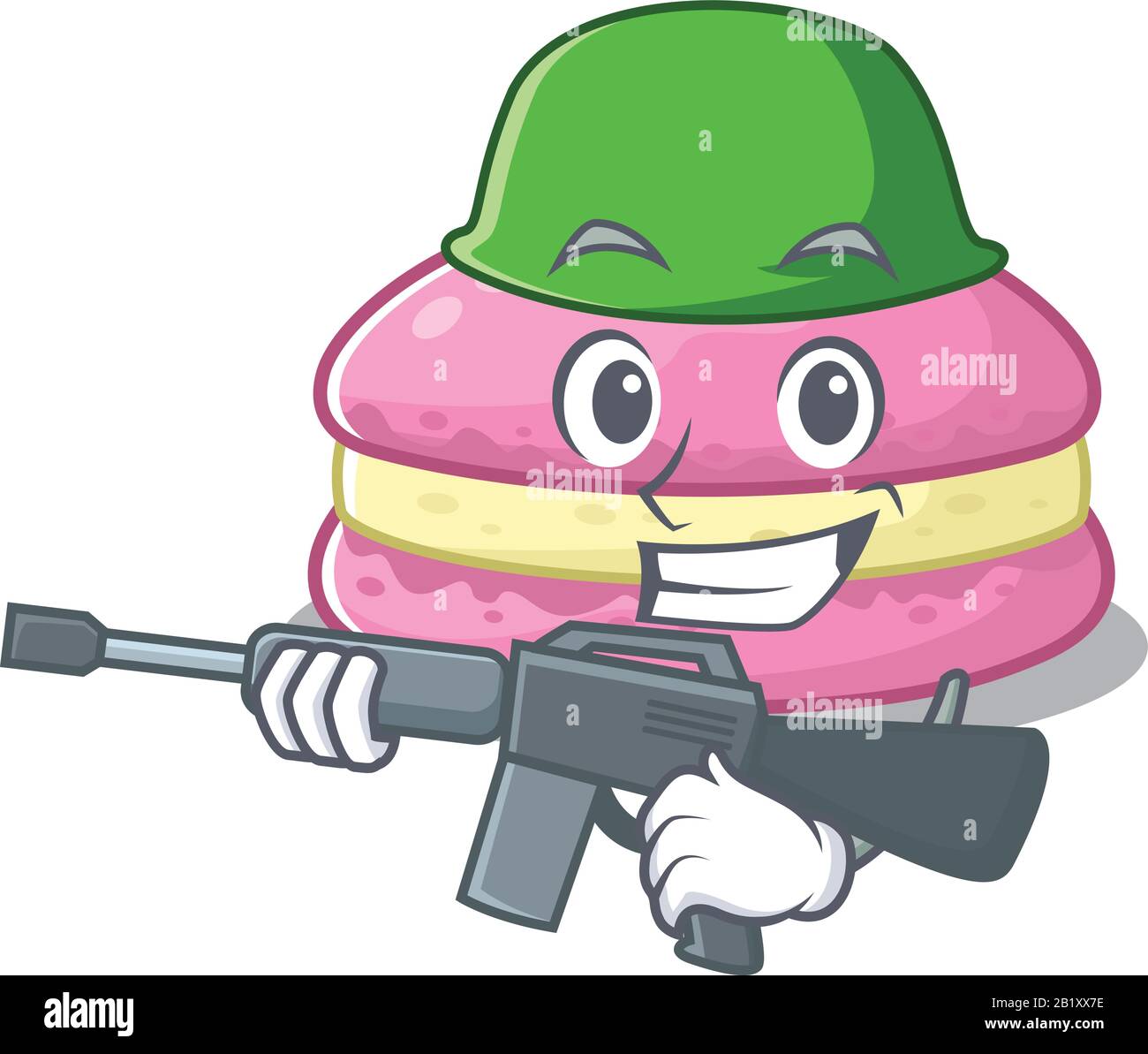 A cute picture of strawberry macaronsArmy with machine gun Stock Vector ...