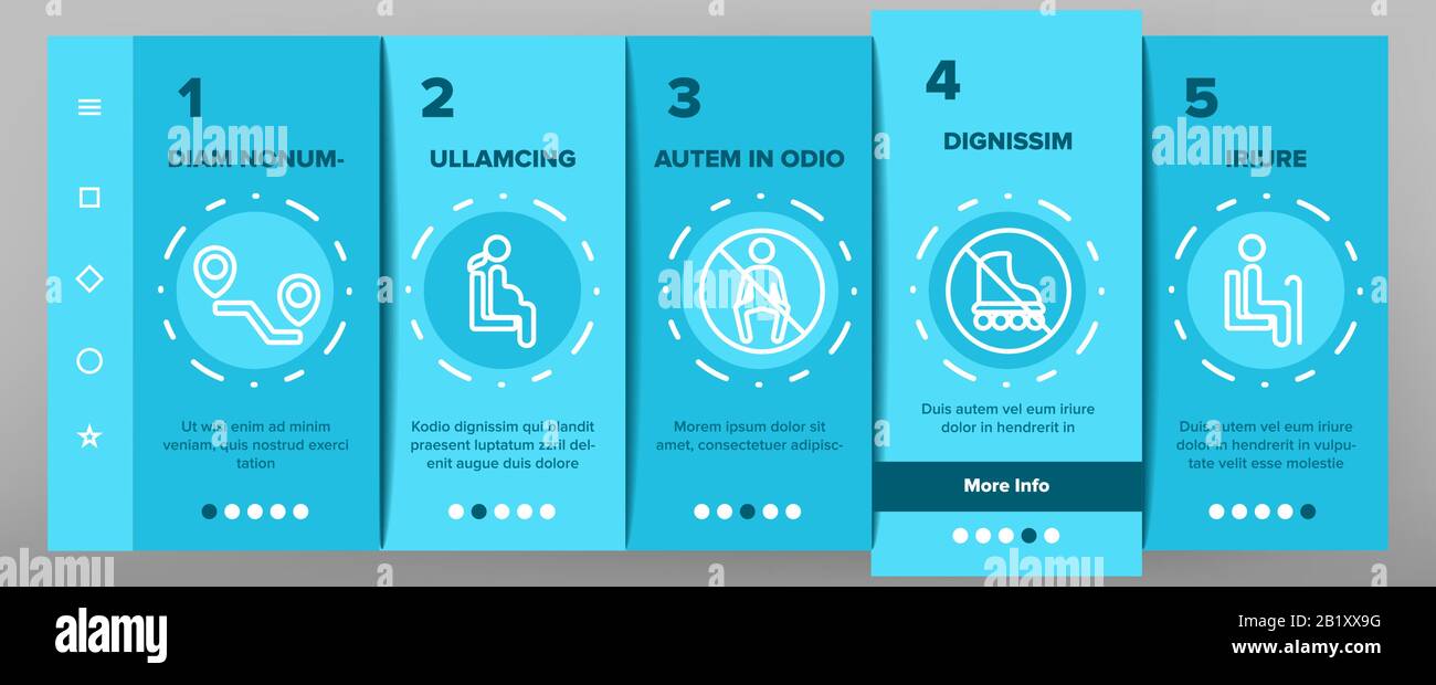 Bus Travel Prevent Onboarding Icons Set Vector Stock Vector Image & Art ...