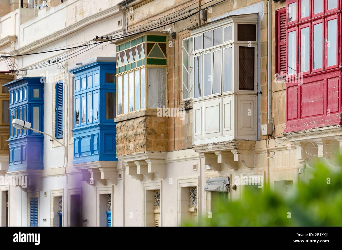 Kalkara, Malta; April 13, 2019: Street of Kalkara, Malta with ...