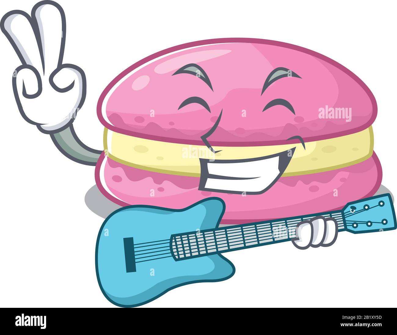 A picture of strawberry macarons playing a guitar Stock Vector Image ...