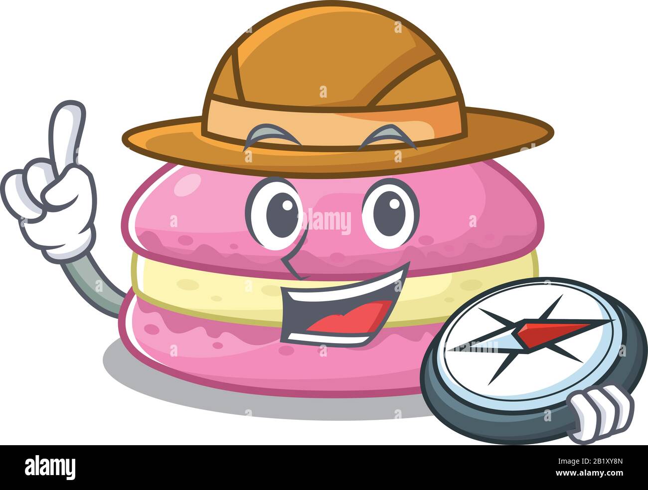 Strawberry macarons experienced Explorer using a compass Stock Vector ...