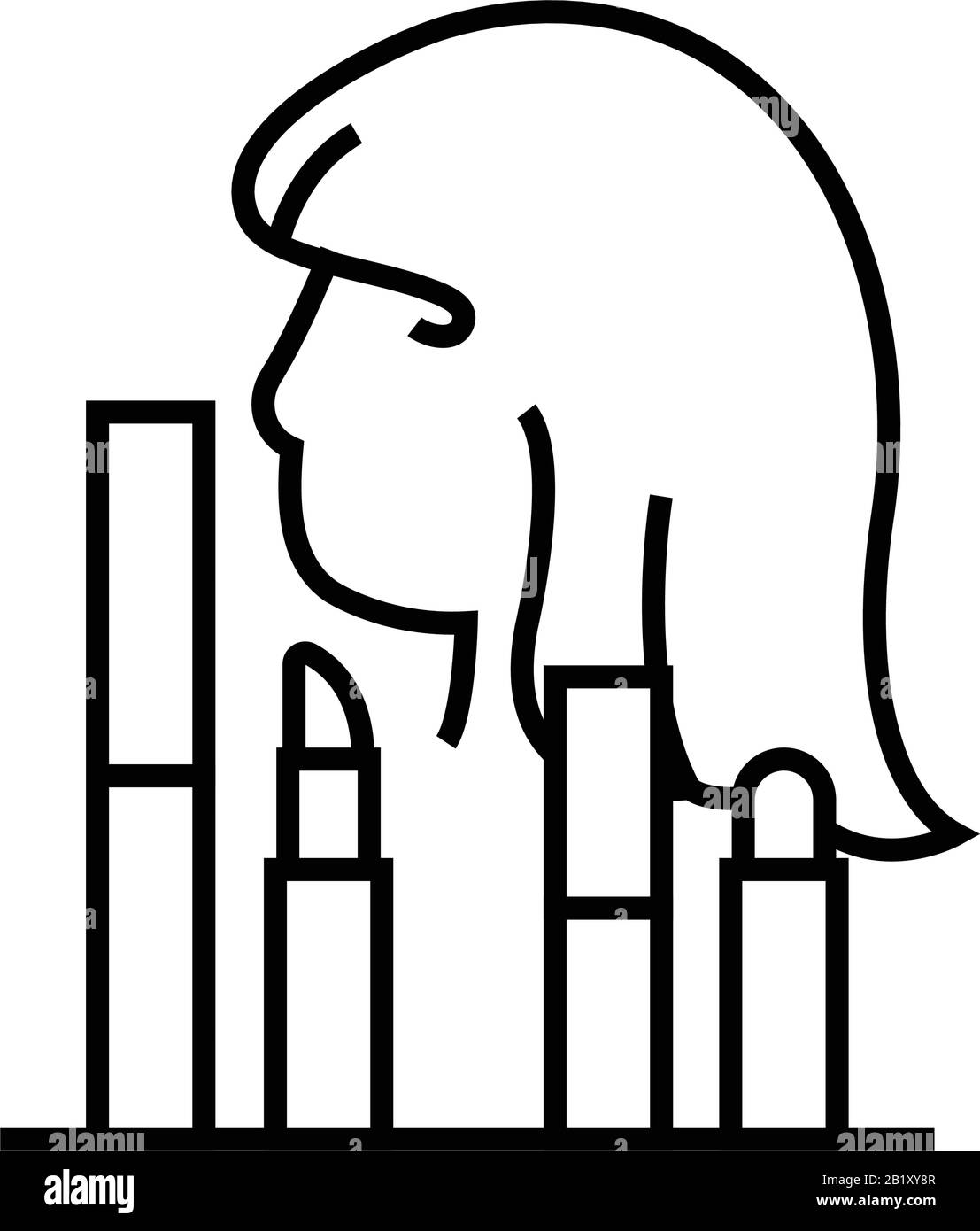 Makeup line icon, concept sign, outline vector illustration, linear ...