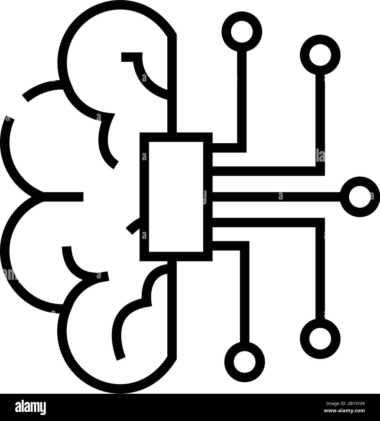 Intellectual processor line icon, concept sign, outline vector ... Intellectual processor line icon, concept sign, outline vector ...