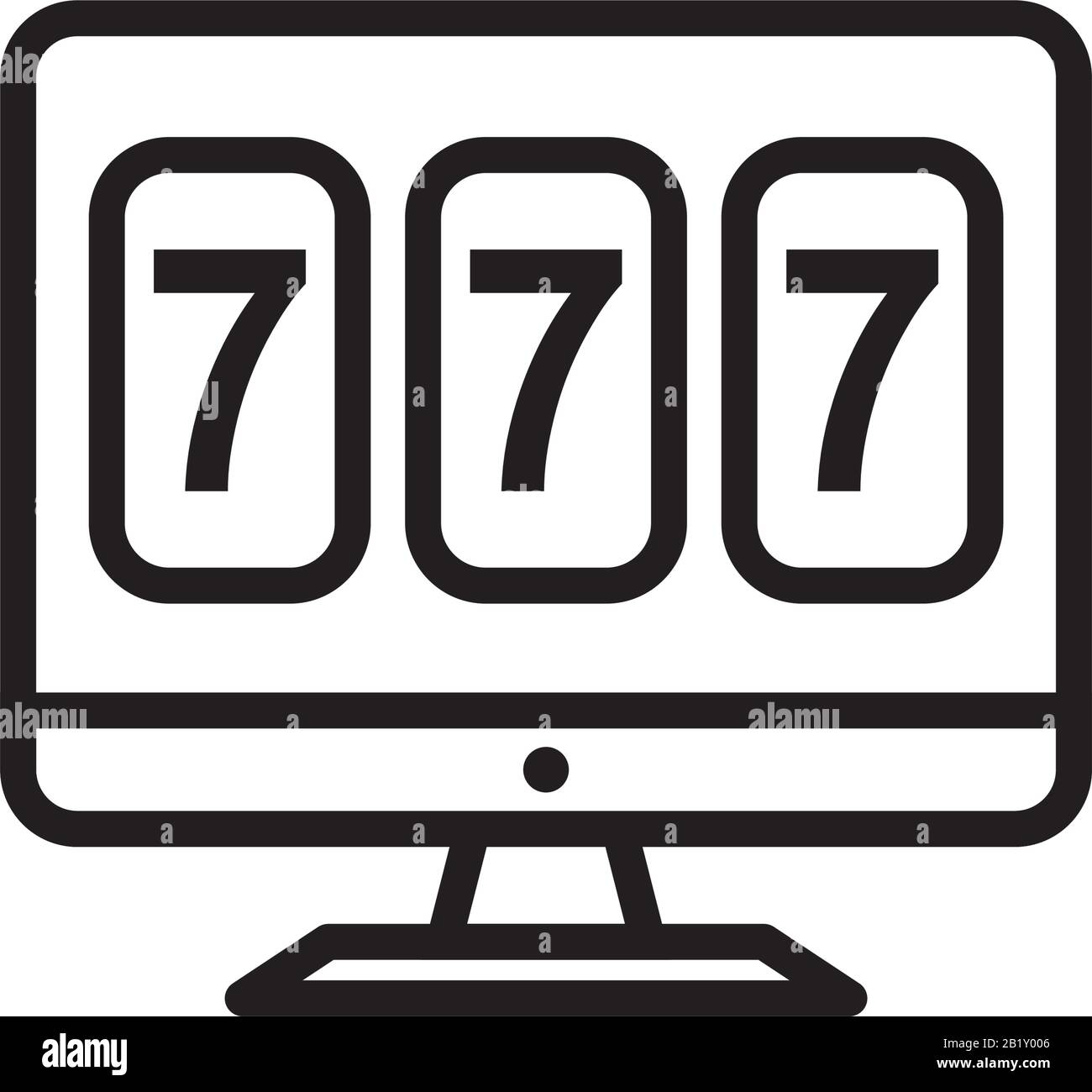 online slot machine with lucky sevens jackpot icon template black color ...