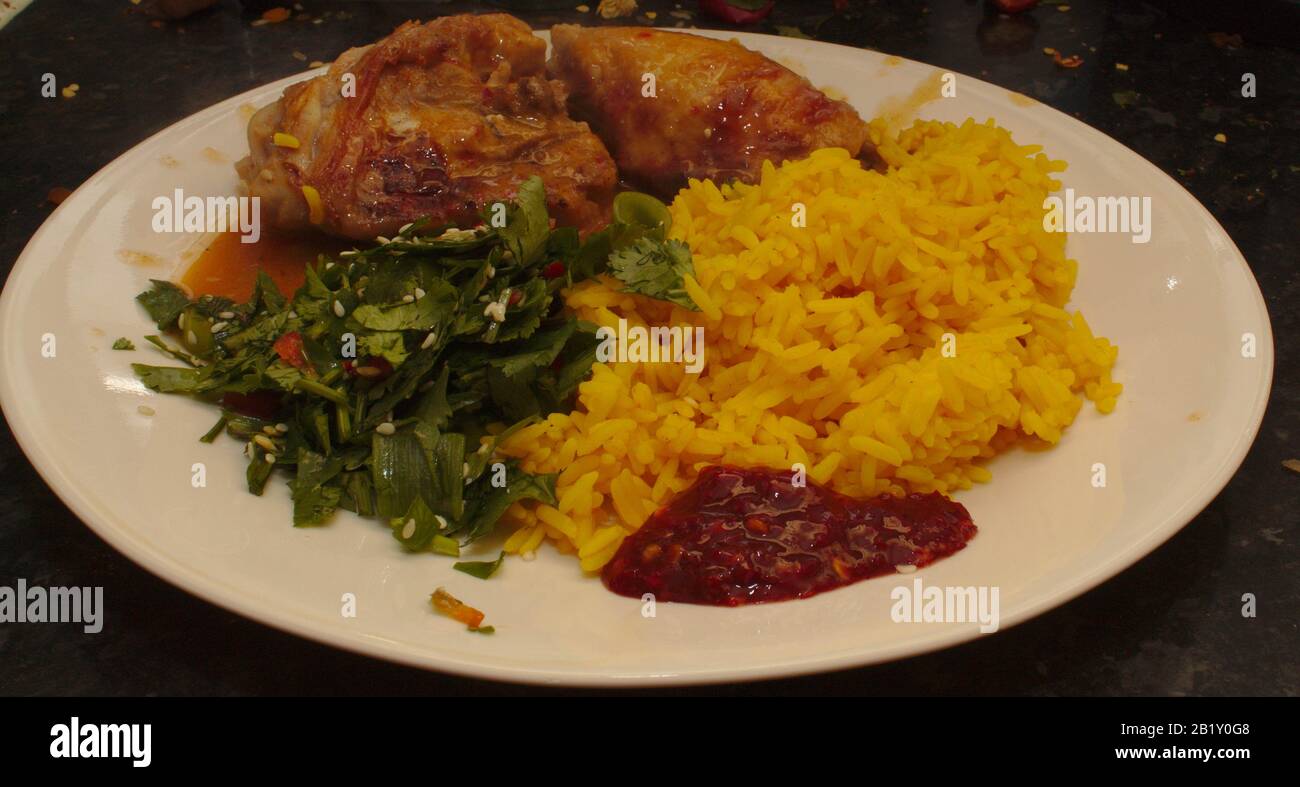 Chicken and rice Stock Photo - Alamy