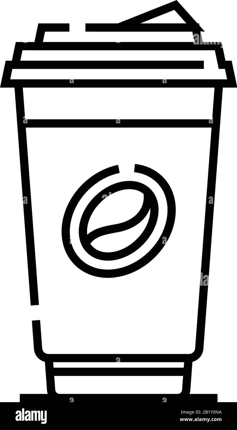 Latte line icon, concept sign, outline vector illustration, linear ...