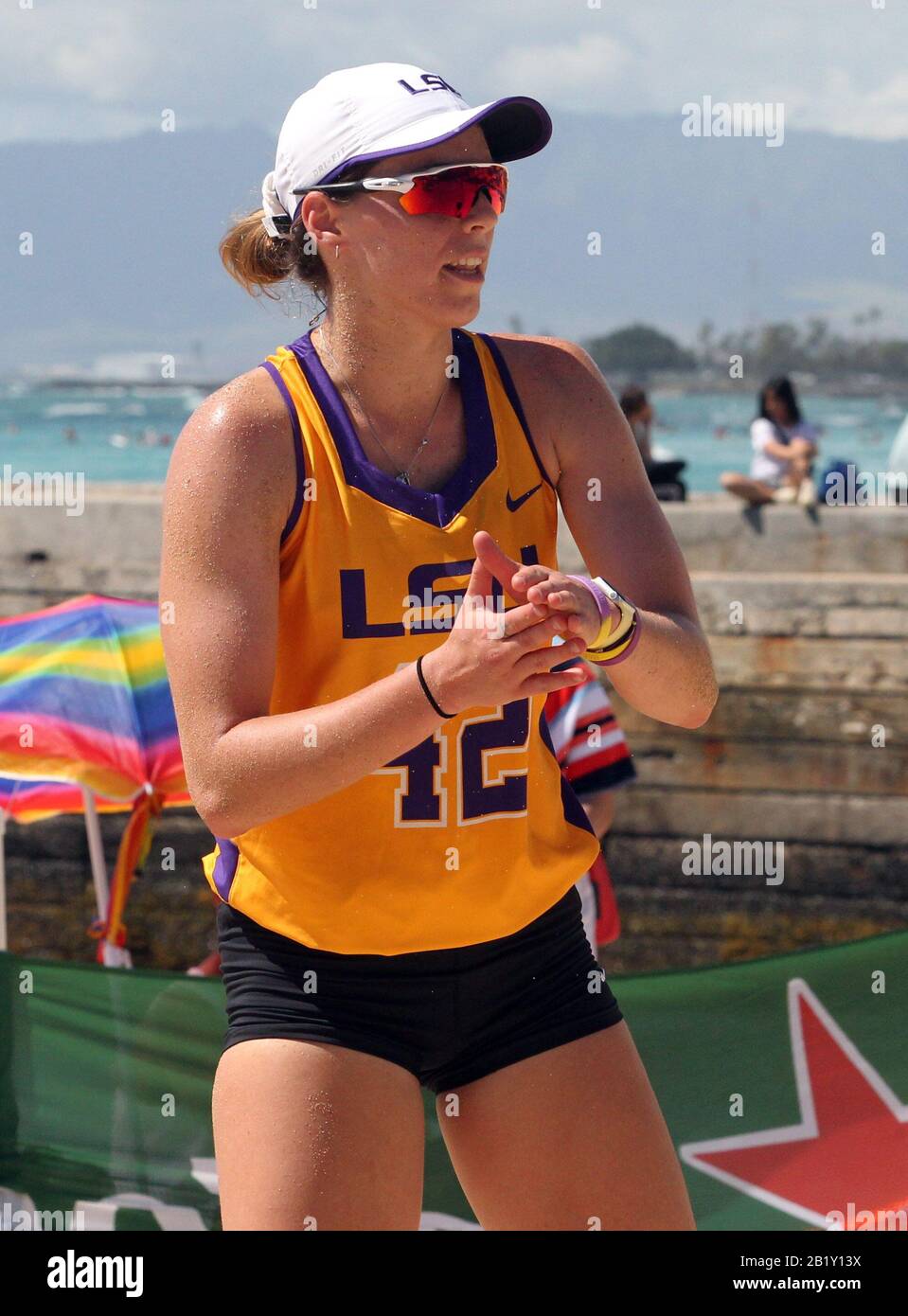 February 22, 2020 - LSU Tigers Taryn Kloth #12 during a match the LSU Tigers and the UCLA Bruins ...