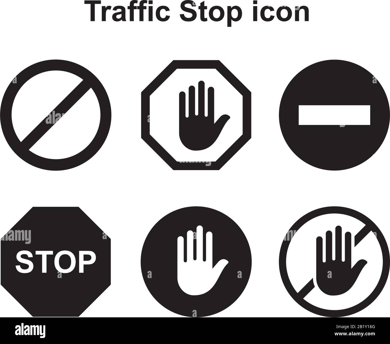 Traffic Stop icon template black color editable. Traffic Stop icon ...