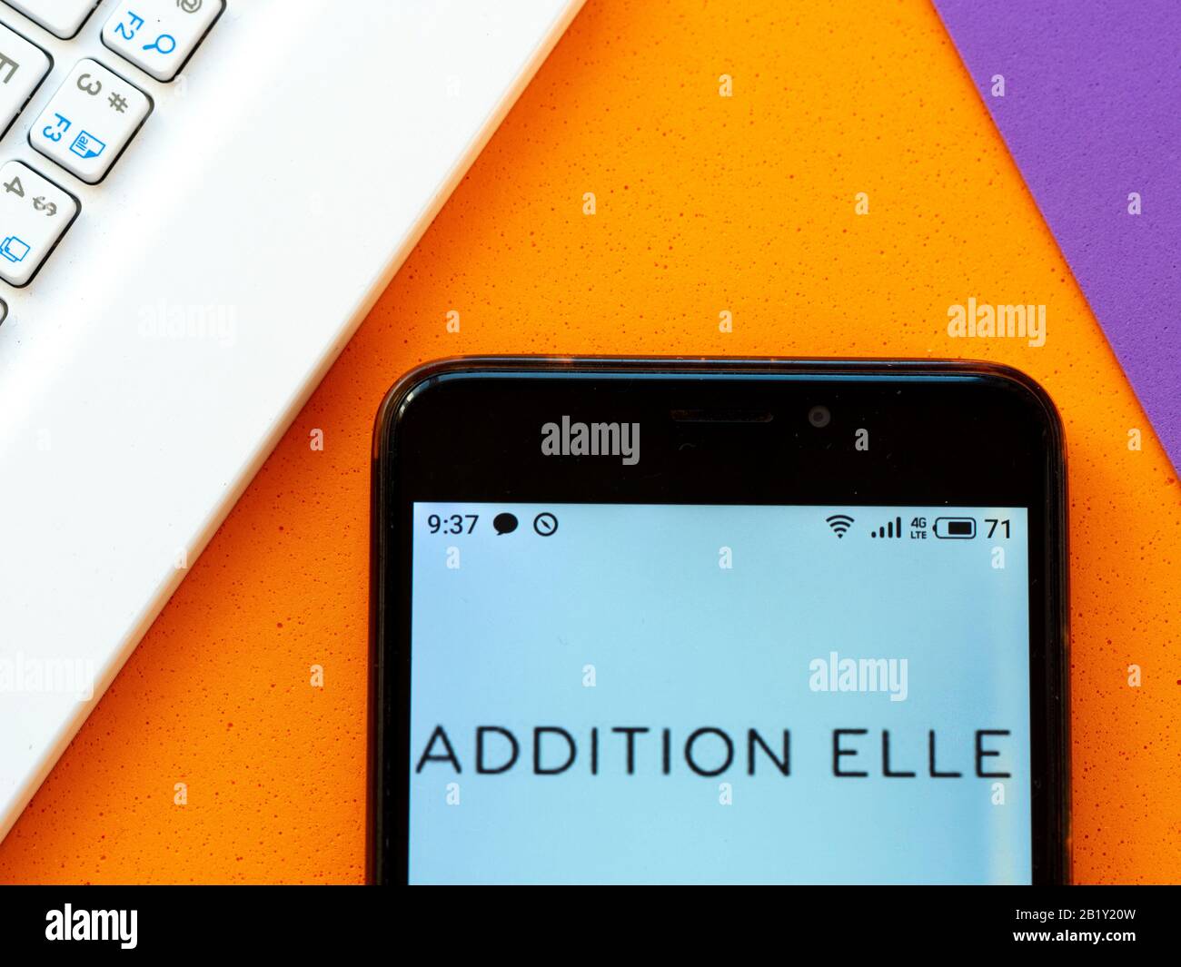 In this photo illustration an Addition Elle logo seen displayed on a ...