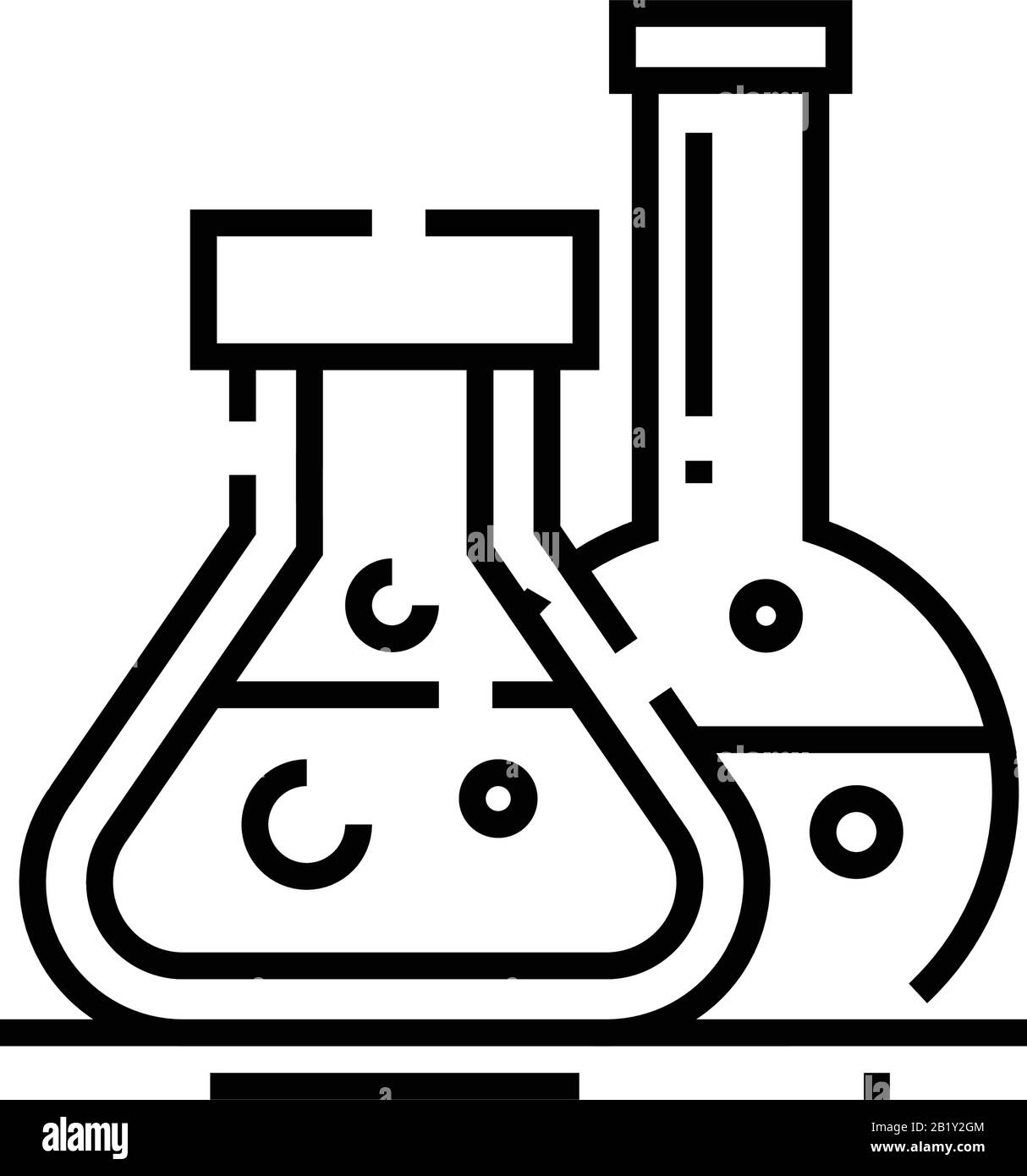 Medicine fluid line icon, concept sign, outline vector illustration ...
