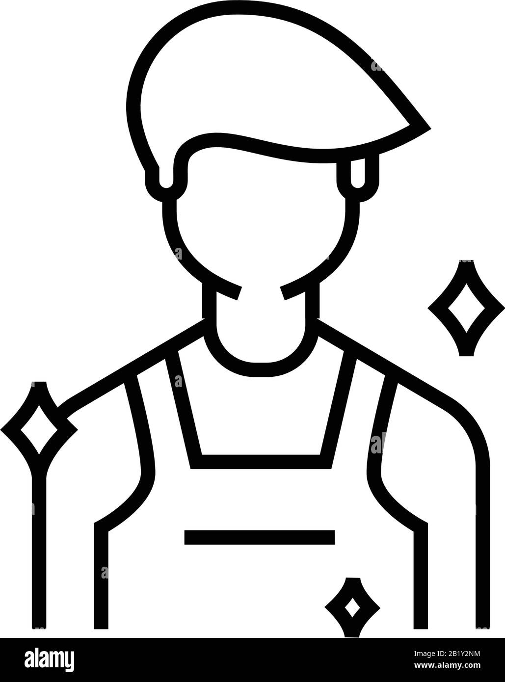 Janitor line icon, concept sign, outline vector illustration, linear ...