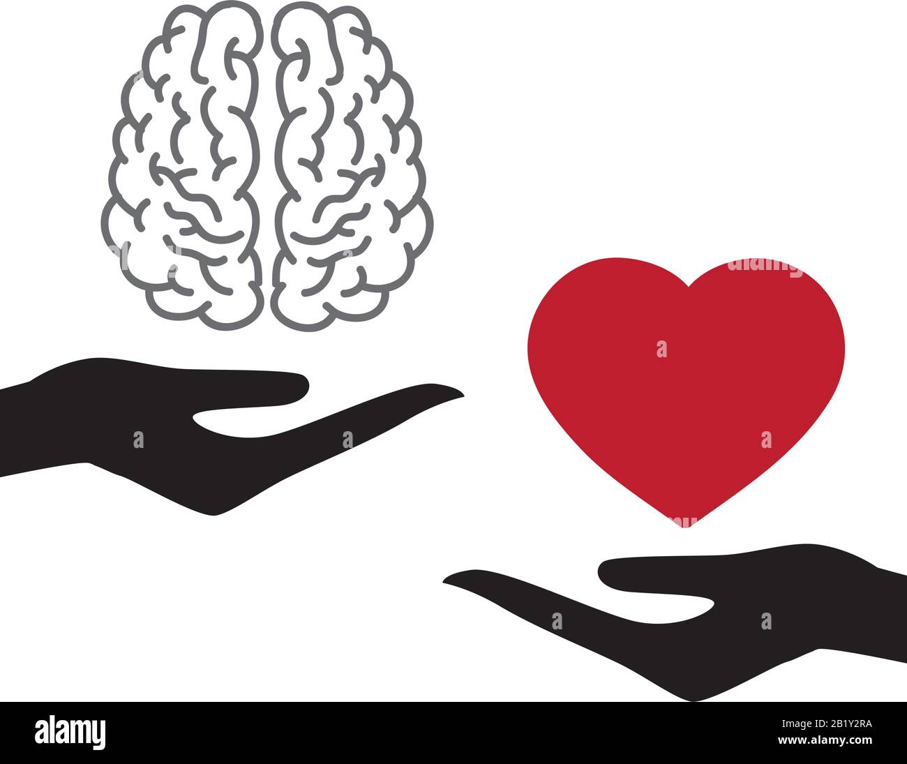 hands with heart and brain, vector Stock Vector Image & Art - Alamy