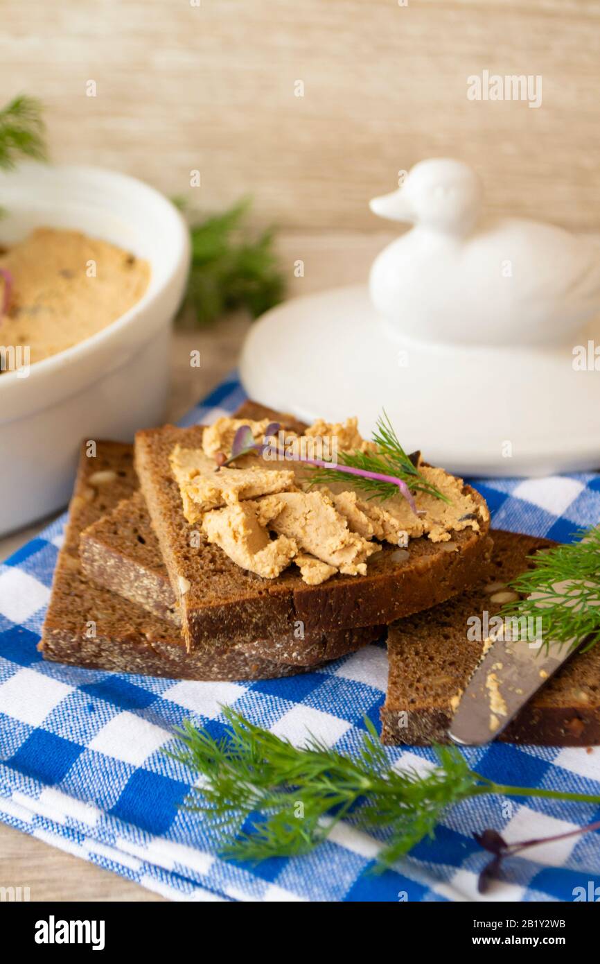 Chicken liver pate country handmade, vertical Stock Photo - Alamy