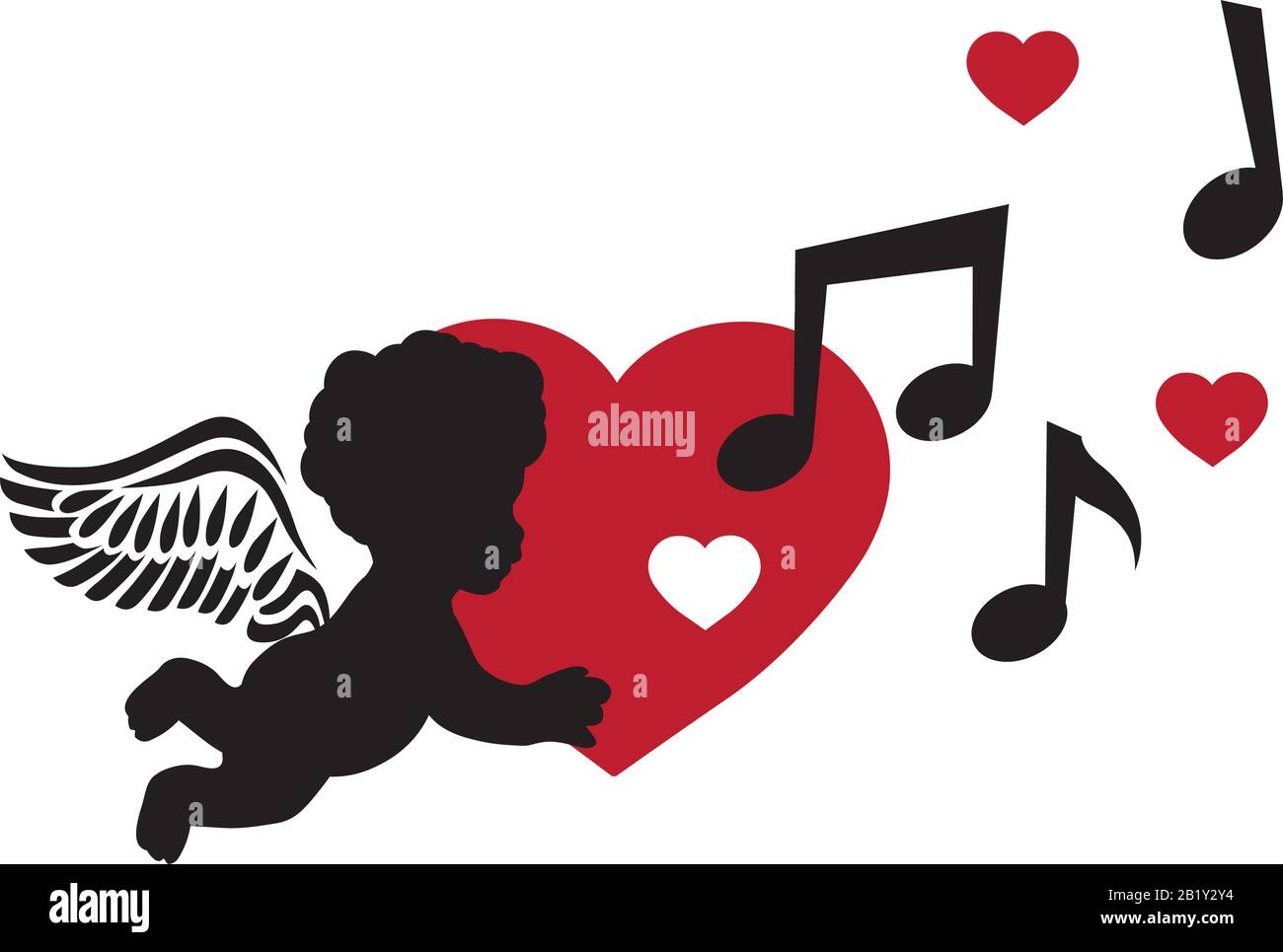 cupid, hearts and musical notes Stock Vector Image & Art - Alamy