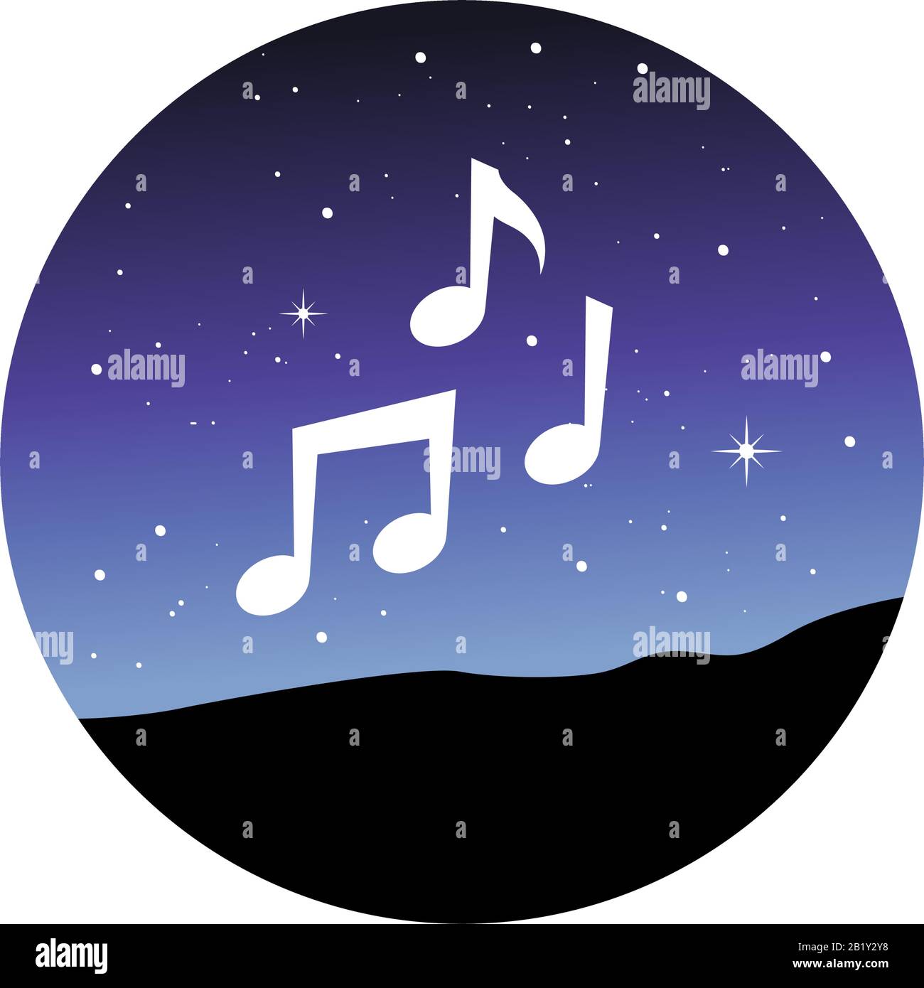 music notes and starry night Stock Vector Image & Art - Alamy