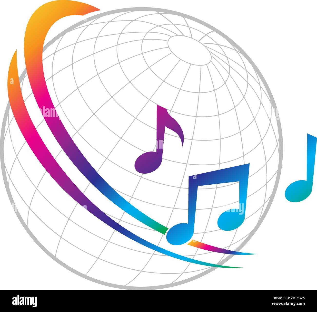 colorful musical notes and globe Stock Vector Image & Art - Alamy