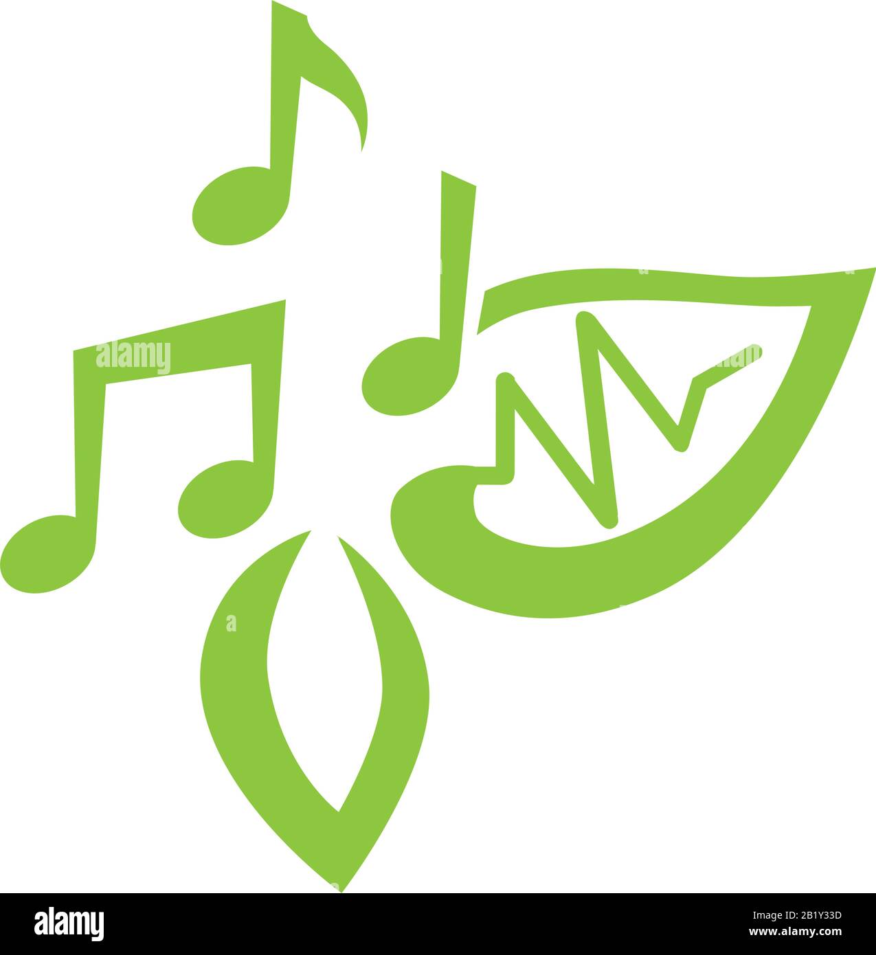 green musical notes and leaves Stock Vector Image & Art - Alamy