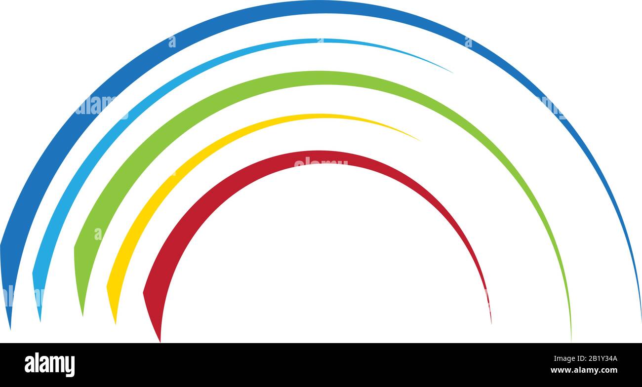 elegant spectrum lines created rainbow arch. vector graphic design ...