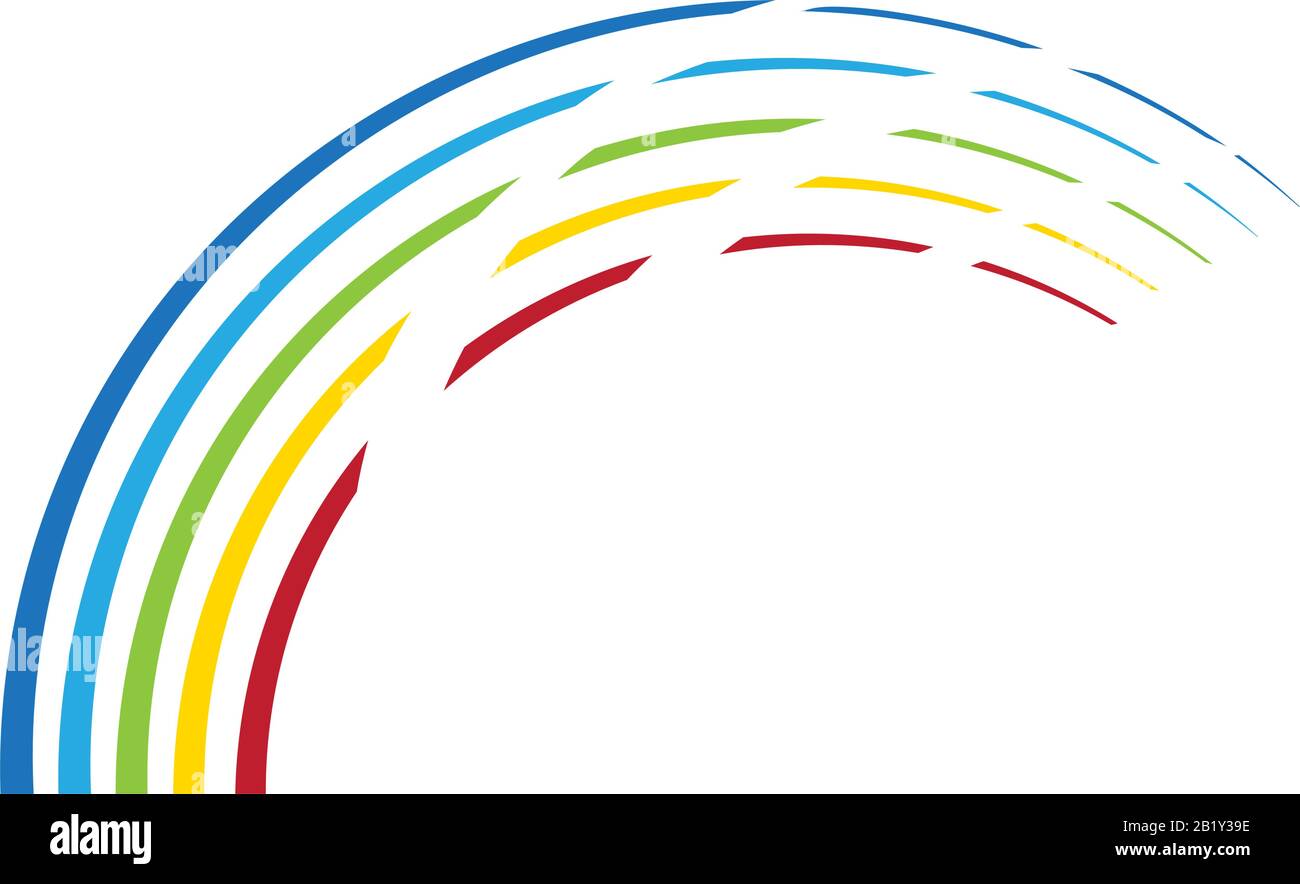 elegant spectrum lines created rainbow arch. vector graphic design ...