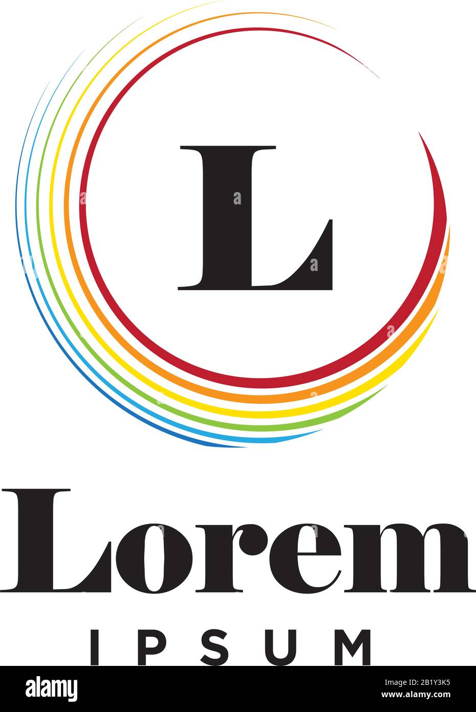 elegant spectrum lines created rainbow arch. vector graphic design ...