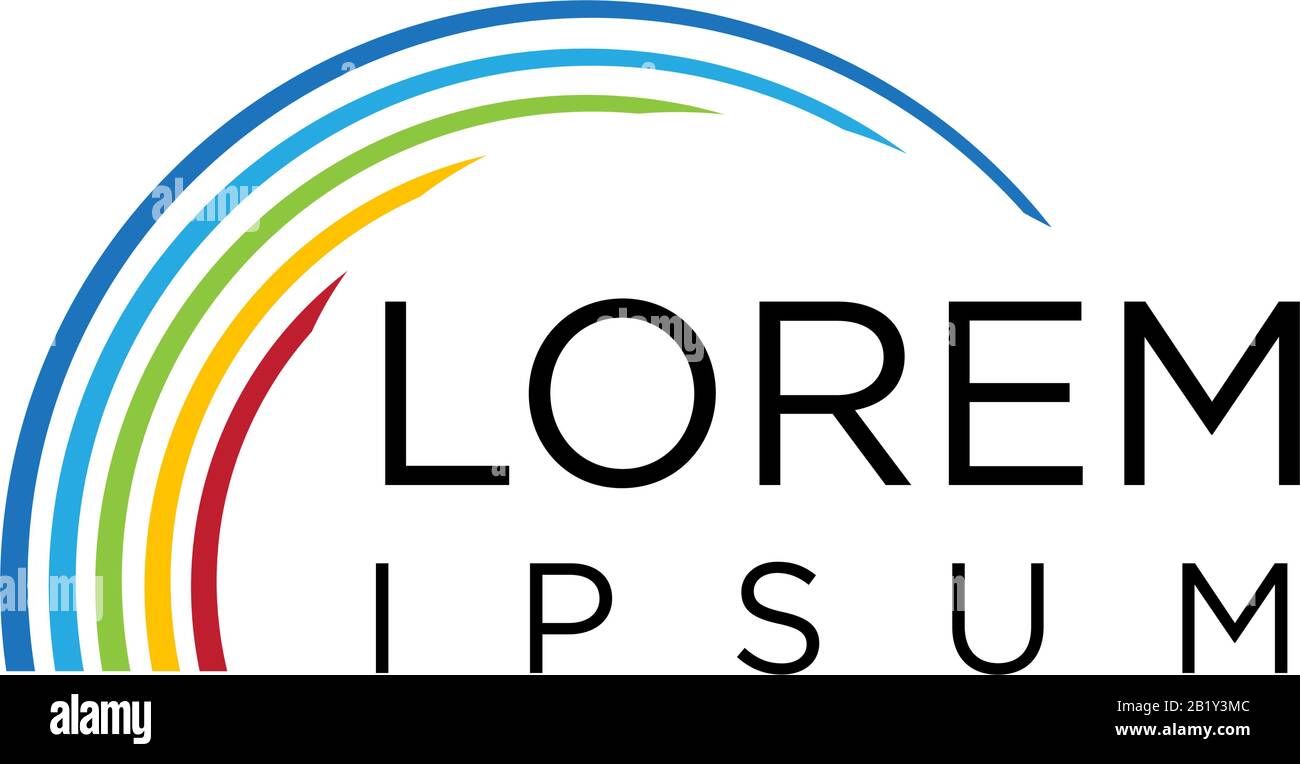 elegant spectrum lines created rainbow arch. vector graphic design ...