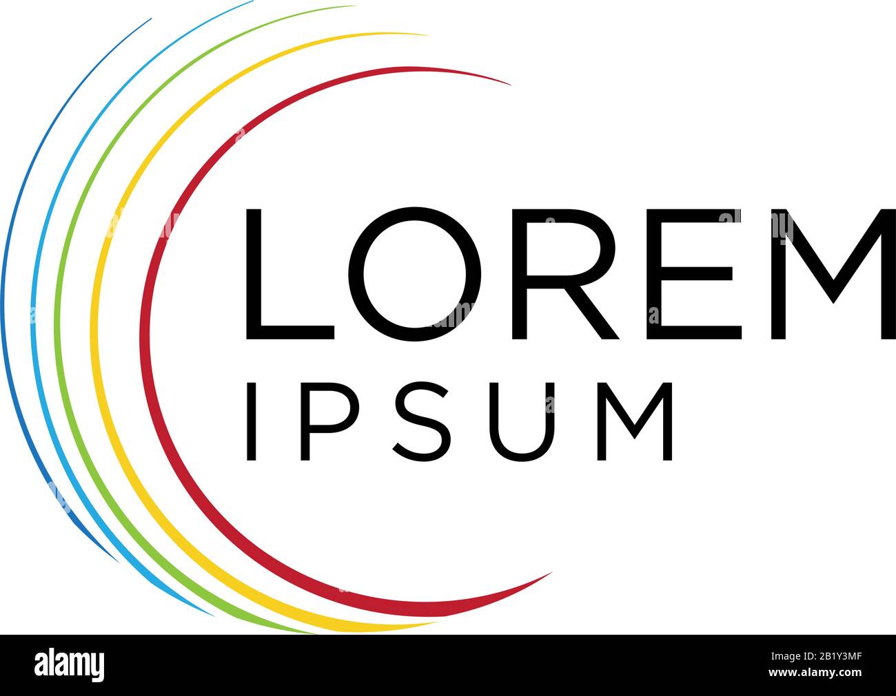 elegant spectrum lines created rainbow arch. vector graphic design ...