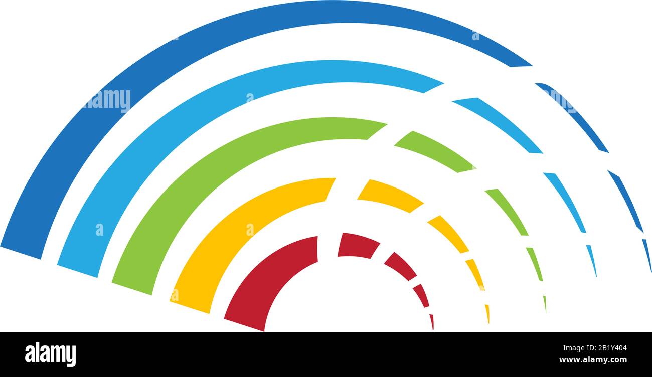 elegant spectrum lines created rainbow arch. vector graphic design ...