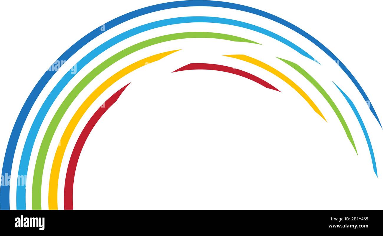 elegant spectrum lines created rainbow arch. vector graphic design ...