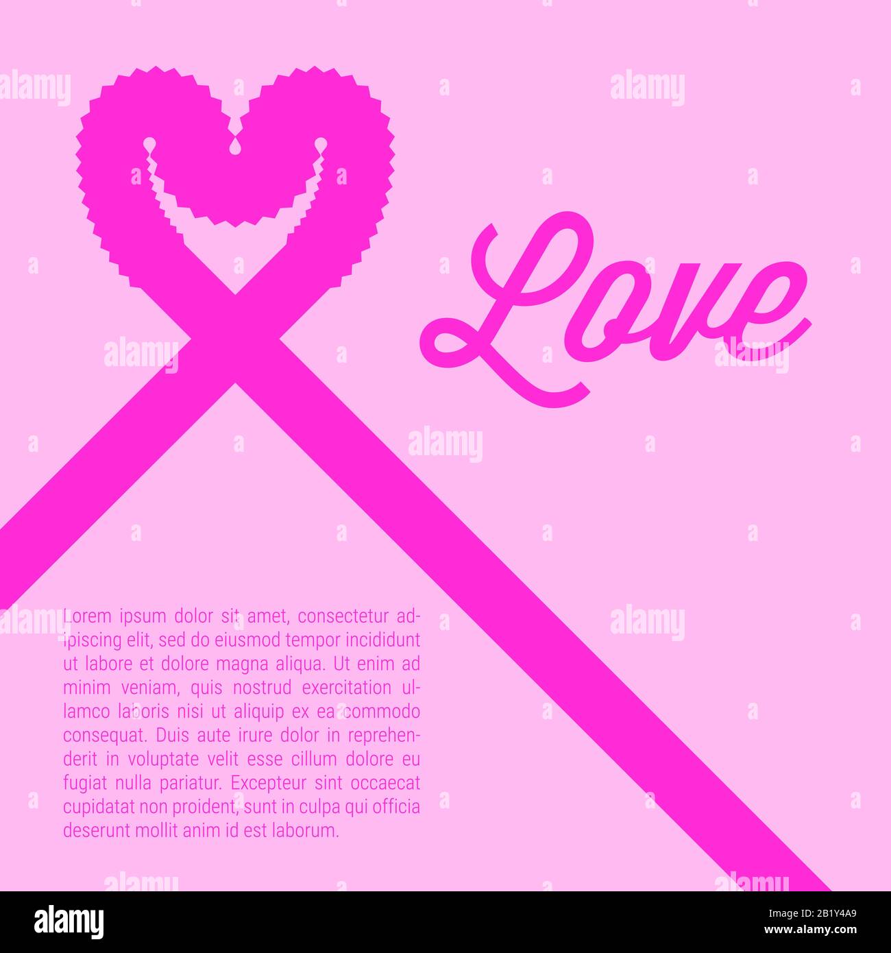 Heart shape made from drinking straws. Flat style vector illustration ...
