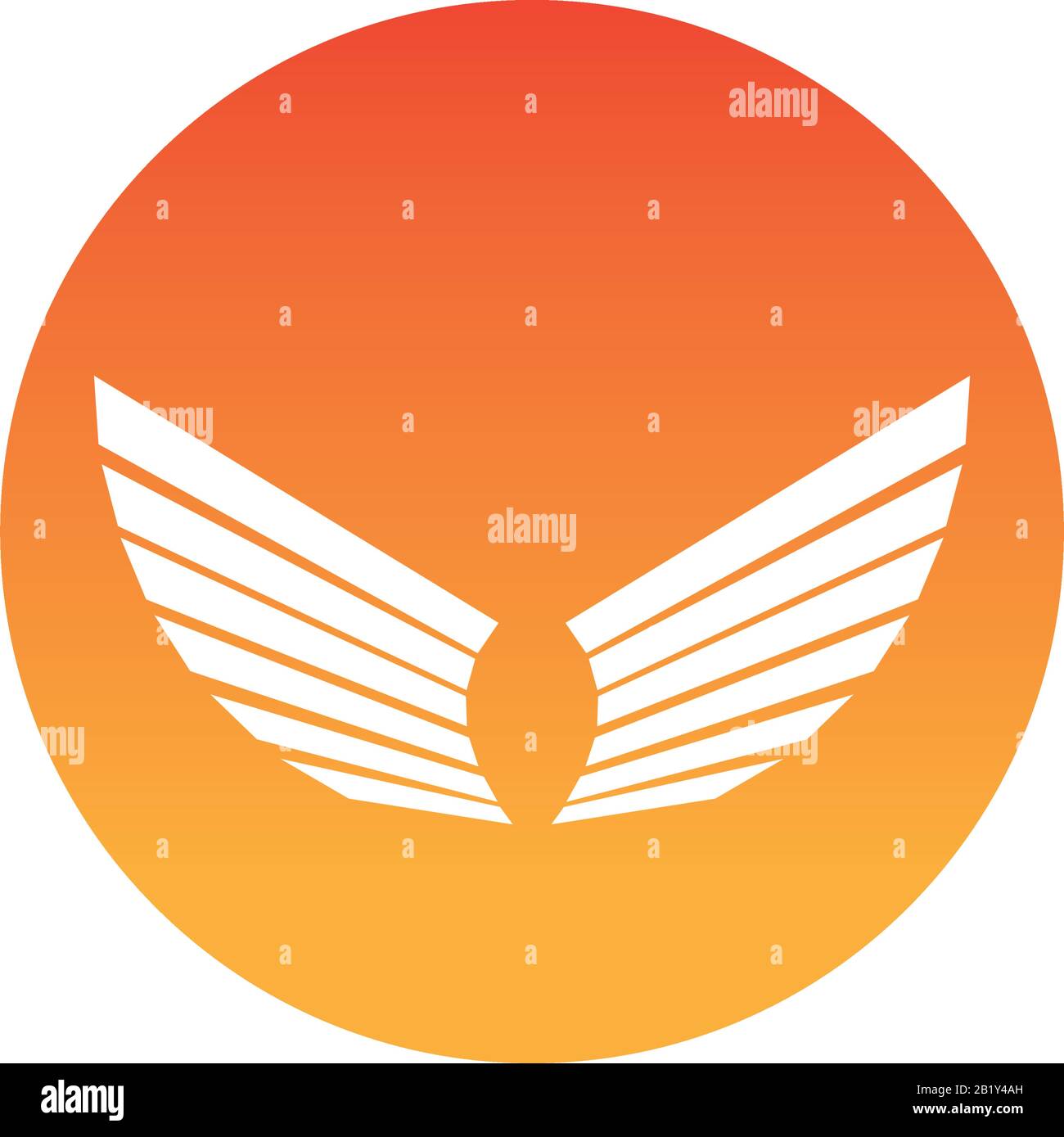 Wings silhouette block style icon design, animal feather bird angel ...