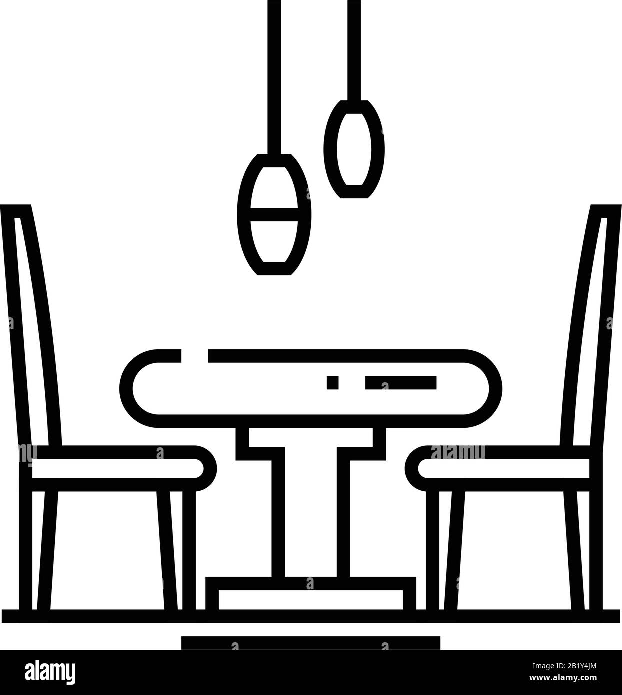 Kitchen table line icon, concept sign, outline vector illustration ...