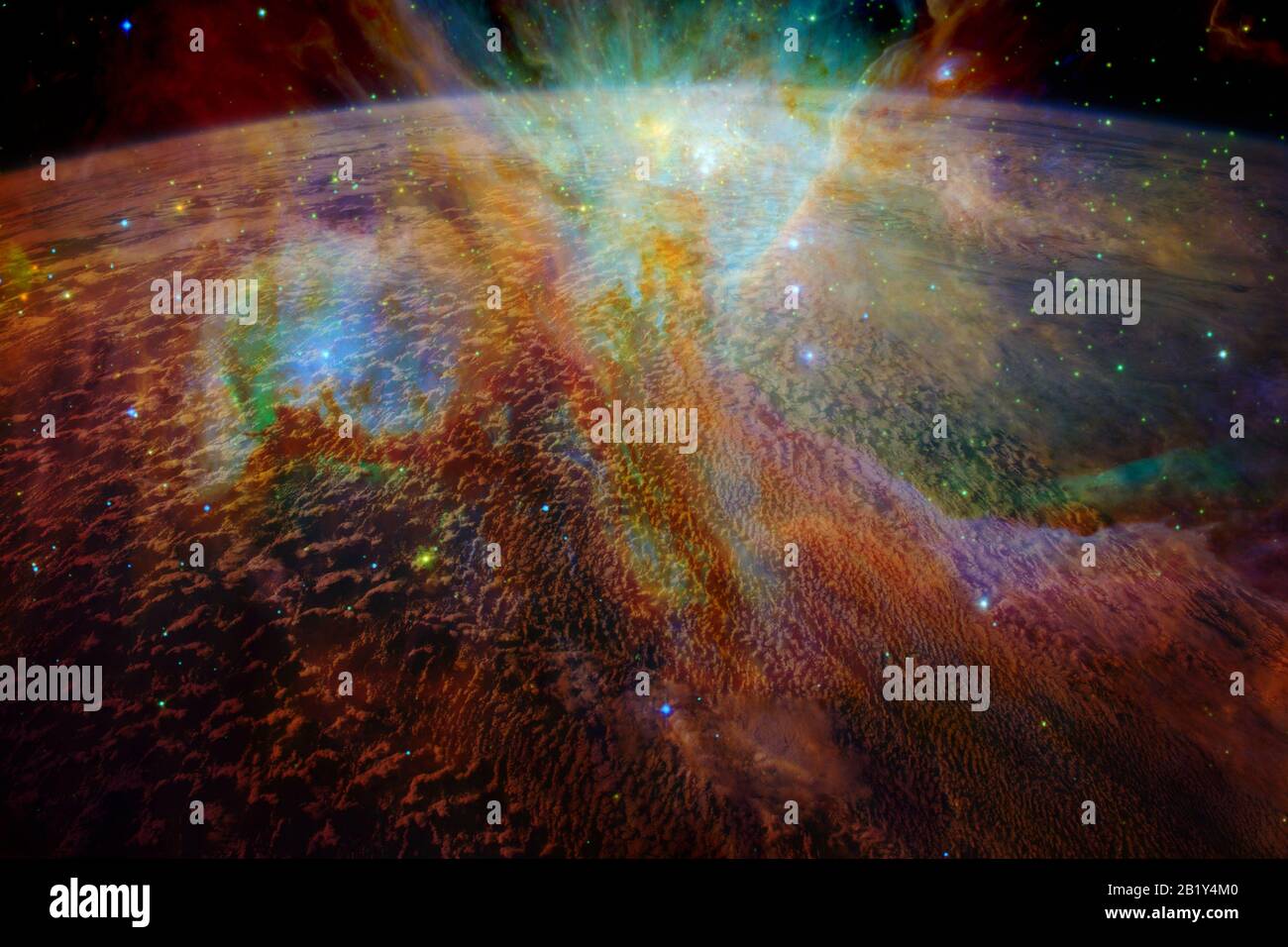 Colors of Earth. Our planet from orbit. Cosmic landscape. Elements of ...