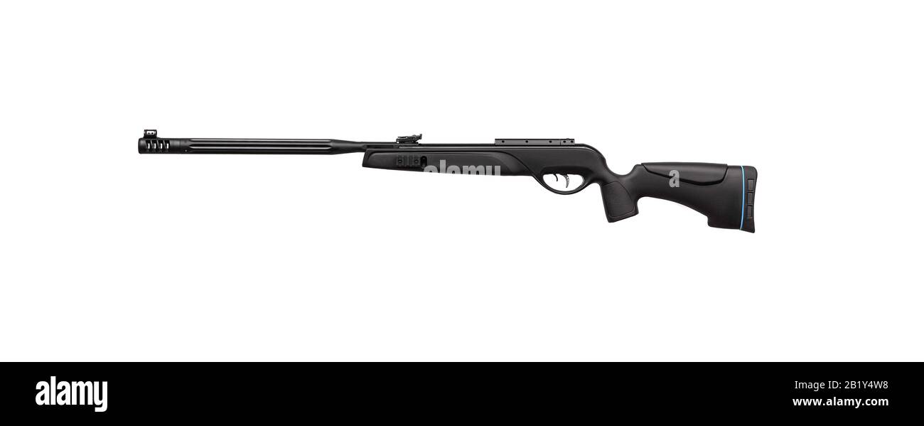 Pneumatic rifle isolated on white background. Modern air rifle on a ...