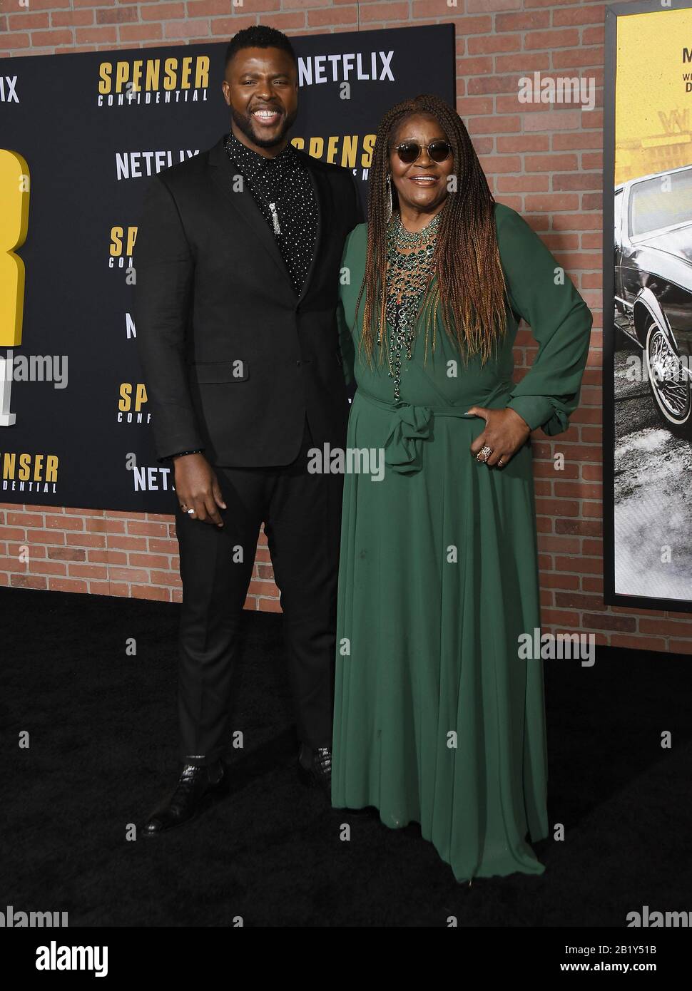 Los Angeles, USA. 27th Feb, 2020. Winston Duke and Mom at the Netflix's ...