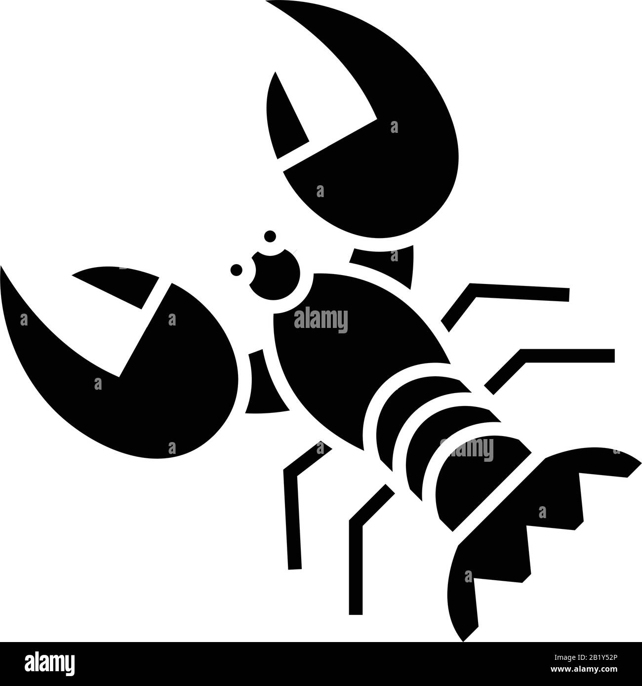 Crayfish black icon, concept illustration, vector flat symbol, glyph ...