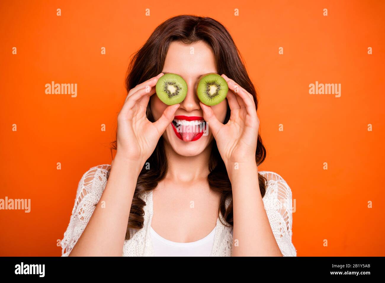 Photo of cheerful positive cute nice charming pretty millennial ...